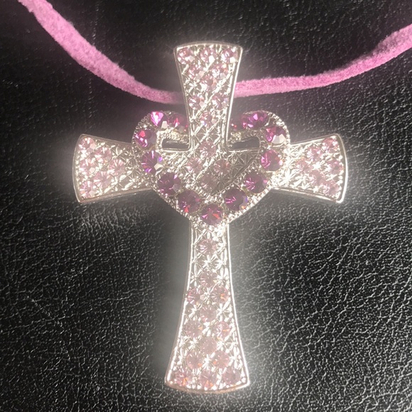 Jewelry | Purple Australian Crystal Cross Necklace | Poshmark